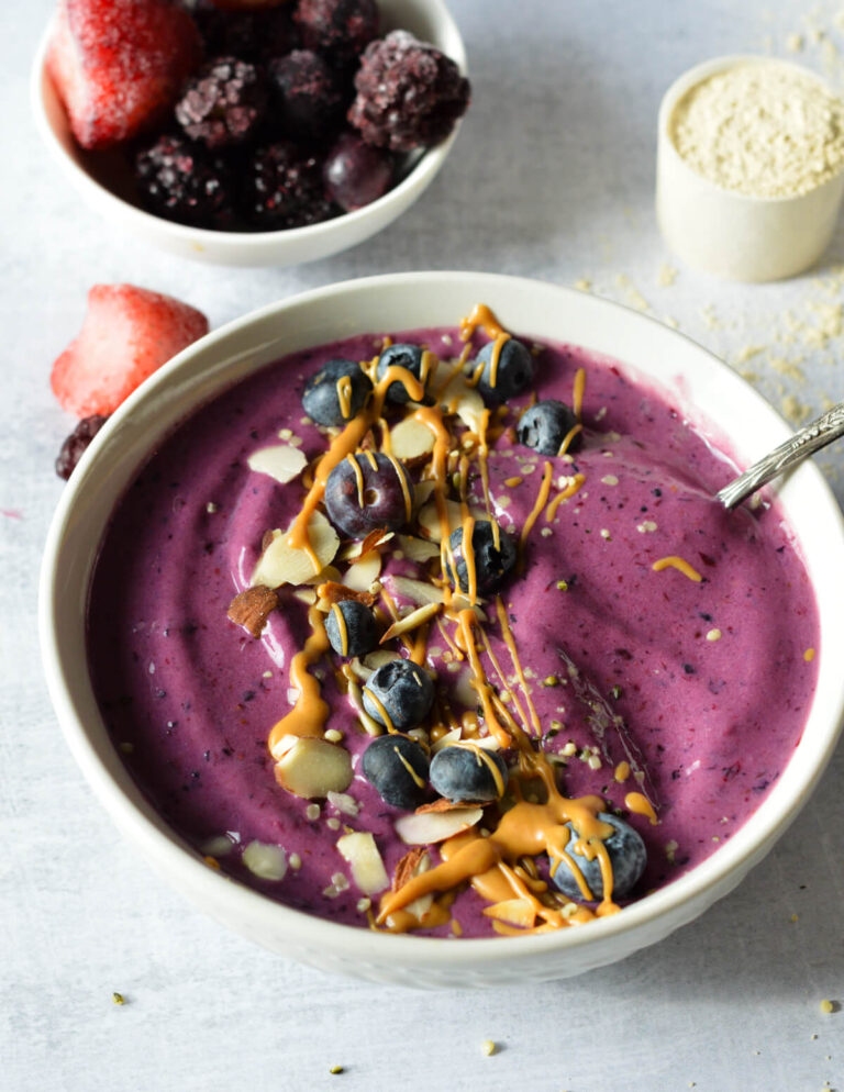 High Protein Smoothie Bowl - Sip Sip Smoothie